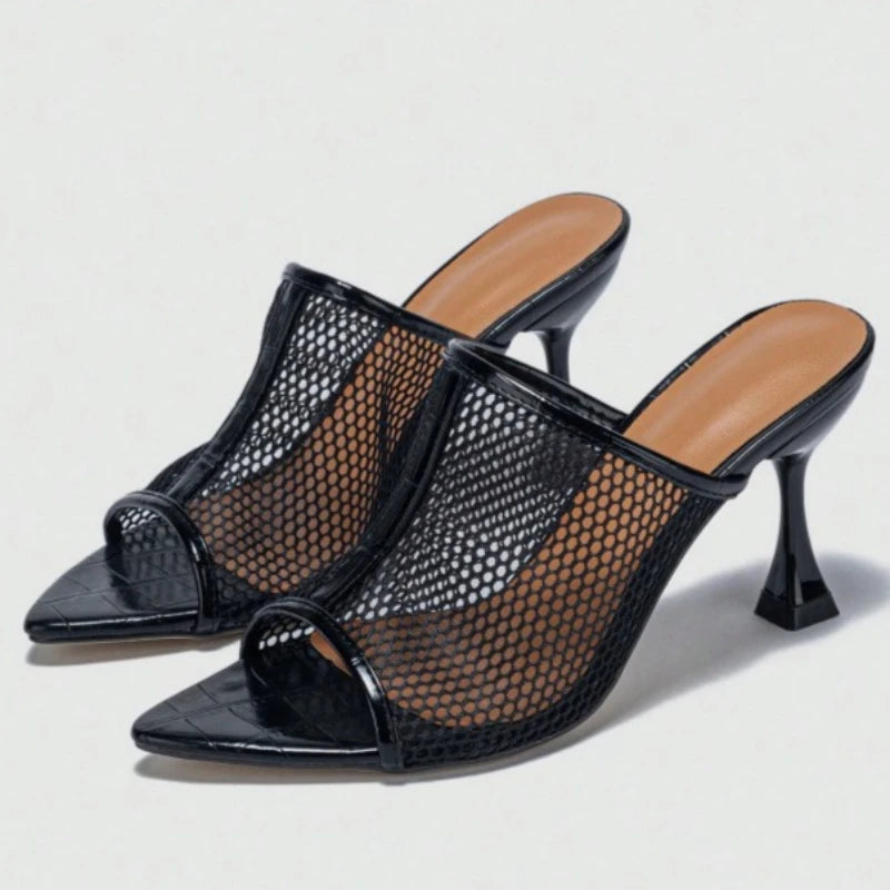 ASUKA – Mesh Open Toe Slide Sandals – LAMIRÉE